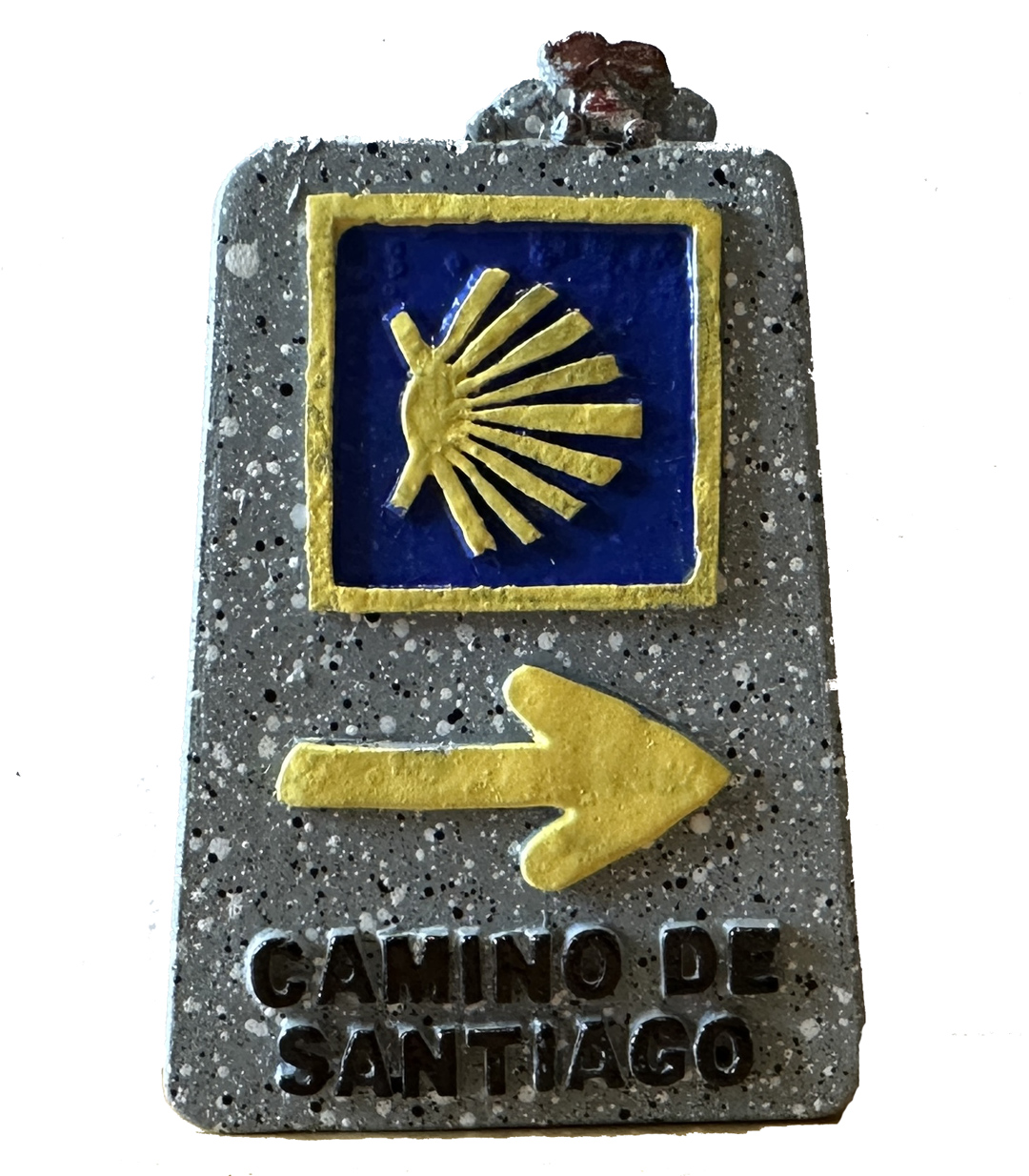 Iman resina Mojón con piedras Camino de Santiago