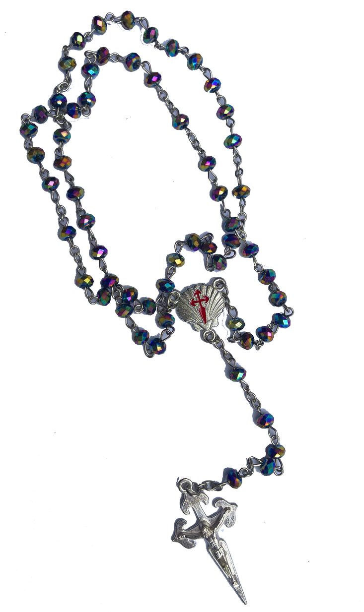 Rosario multicolor concha y cruz de Santiago - Peregrinoteca
